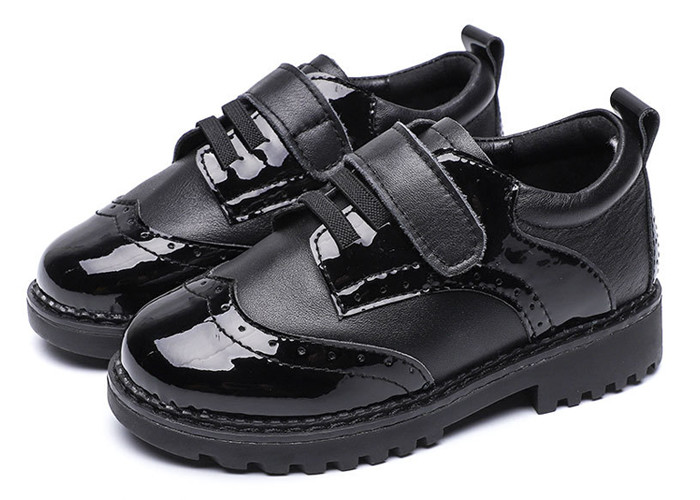 School Uniform Hook Loop Fastener Stylish Kids Shoes